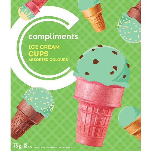 Buy Compliments Ice Cream Cups Assorted Colours 18 Pack 65 g | Safeway ...