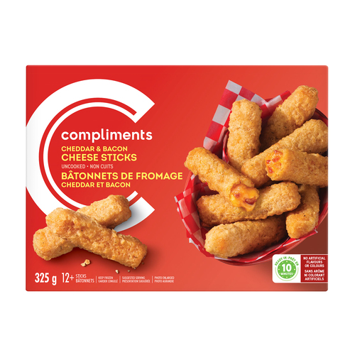 Buy Compliments Frozen Cheese Sticks Cheddar Bacon 325 g | Safeway Canada
