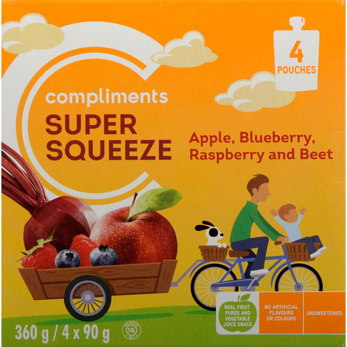 Buy Compliments Super Squeeze Snack Pouch Apple Blueberry Raspberry ...