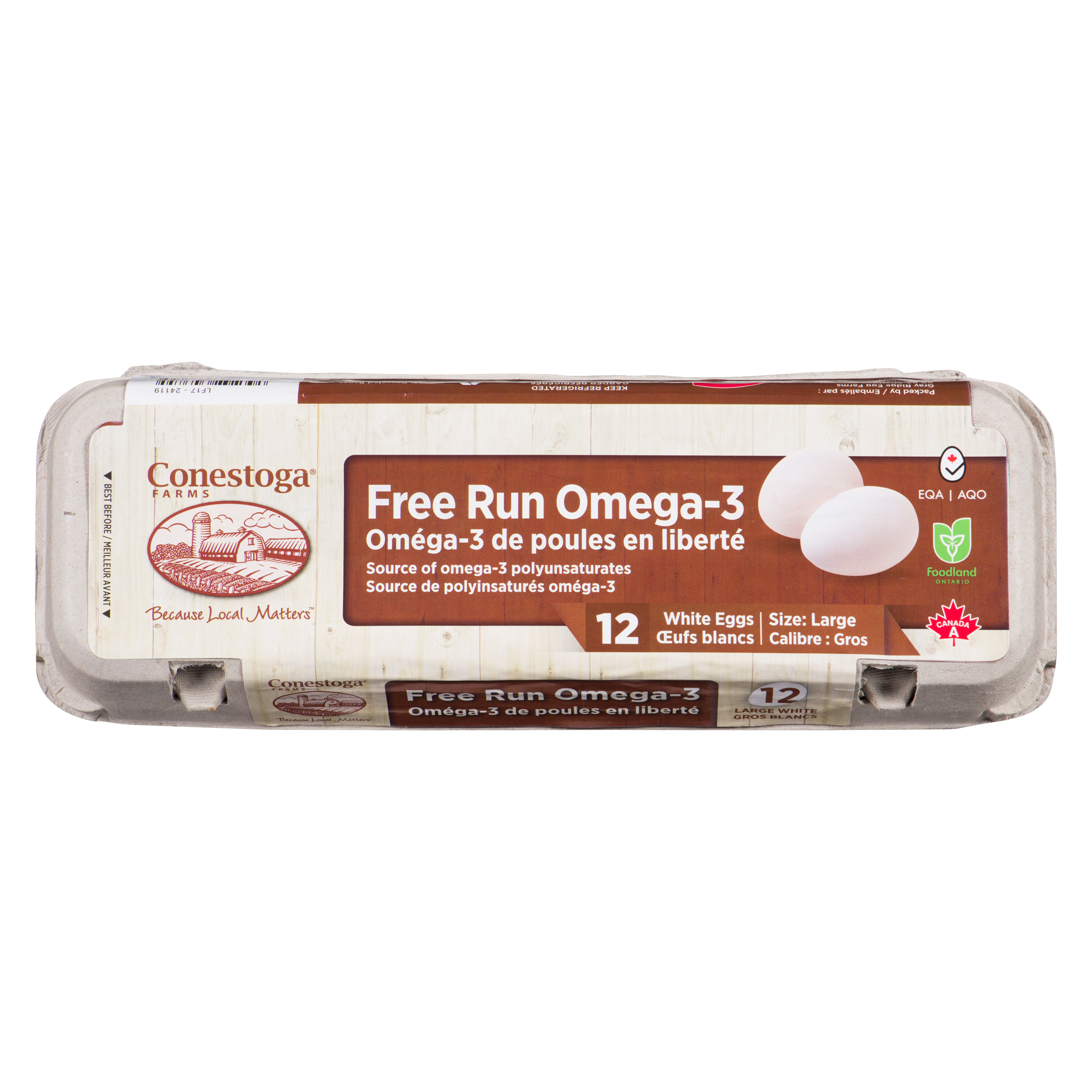 Buy Conestoga Farms Omega 3 White Eggs Free Run Large 12 Count | Sobeys ...