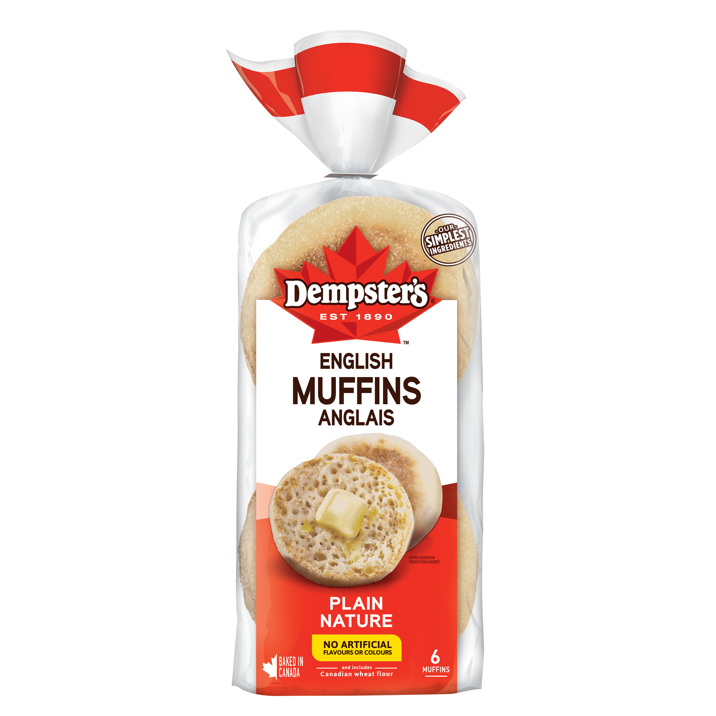 Buy Dempster’s English Muffins Plain 6 Pack 340 g | Sobeys Inc.