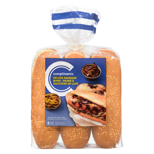 Buy Compliments Deluxe Sausage Bun Sesame Seed 432 g | Sobeys Inc.