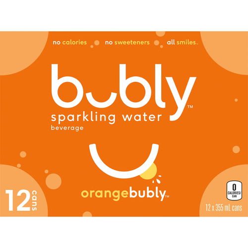 Buy Bubly Sparkling Water Orange 12 x 355 ml (cans) | Safeway Canada