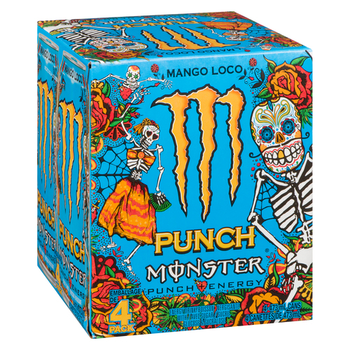 Buy Monster Energy Drink Mango Loco Punch 4 x 473 ml (cans) | FreshCo