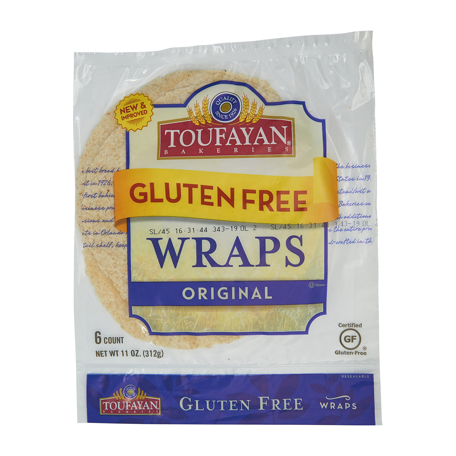 Buy Toufayan Bakeries Gluten-Free Tortilla Wraps Original 312 g | FreshCo