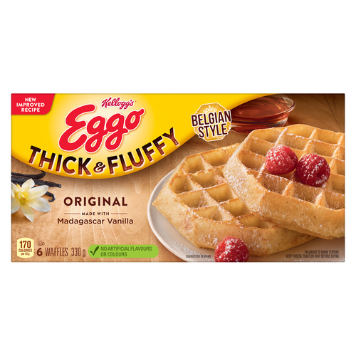 Buy Kellogg's Eggo Frozen Waffles Thick & Fluffy Original 6 Counts 330 ...