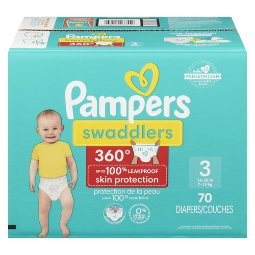 Buy Pampers Swaddlers 360 Baby Diapers Size 3 Super 70 Count | Sobeys Inc.