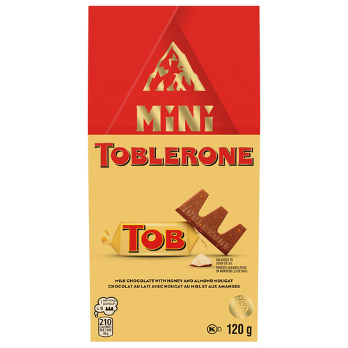 Buy Toblerone Minis Milk Chocolate Bars With Honey & Almond Nougat 120 ...