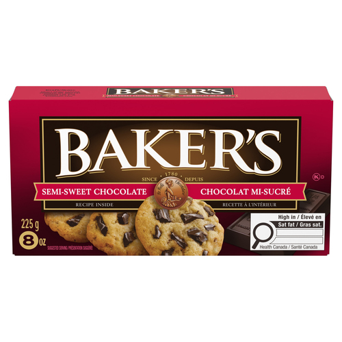 Buy Baker'S Semi-Sweet Chocolate 225 g | Sobeys Inc.