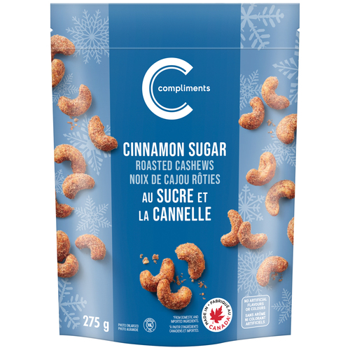Buy Compliments Cashews Roasted Cinnamon Sugar 275 g | Sobeys Inc.