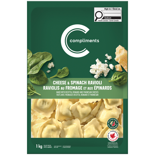 Buy Compliments Pasta Ravioli Cheese & Spinach 1 kg | Sobeys Inc.
