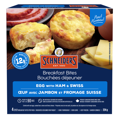 Buy Schneiders Frozen Breakfast Bites Egg With Ham & Swiss 224 g ...