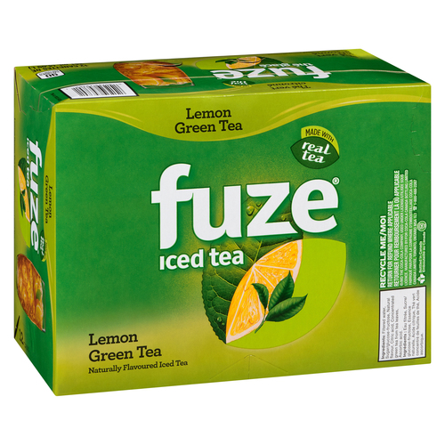 Buy Fuze Naturally Flavoured Iced Tea Lemon Green Tea 12 x 341 ml (cans ...