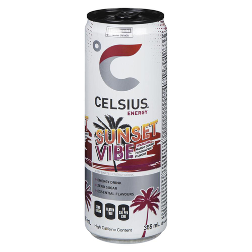 Buy Celsius Energy Drink Sunset Vibe No Sugar Sparkling Mango Passion ...