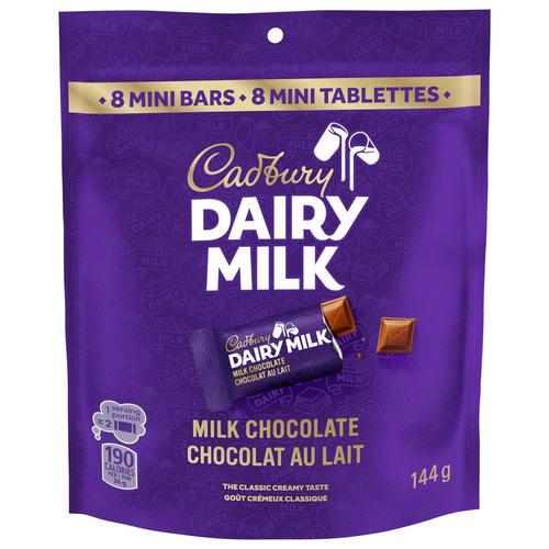 Buy Cadbury Dairy Milk Milk Chocolate Bars Of 8 X 18 g Mini Bars Bag ...