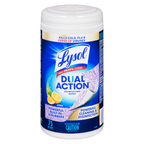 Buy Lysol Dual Action Disinfecting Wipes Citrus 75 Count | Safeway Canada