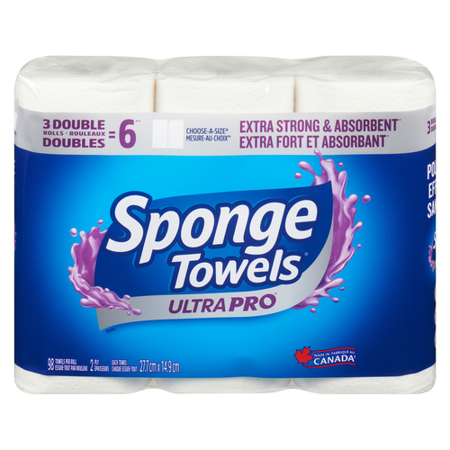 Buy Sponge Towels Paper Towel Ultra 2-Ply 3 Double Rolls x 98 Sheets ...