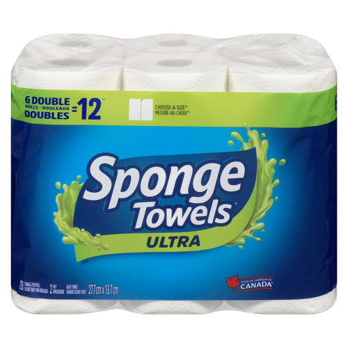 Buy Sponge Towels Paper Towel Ultra 2-Ply 6 Double Rolls x 128 Sheets ...