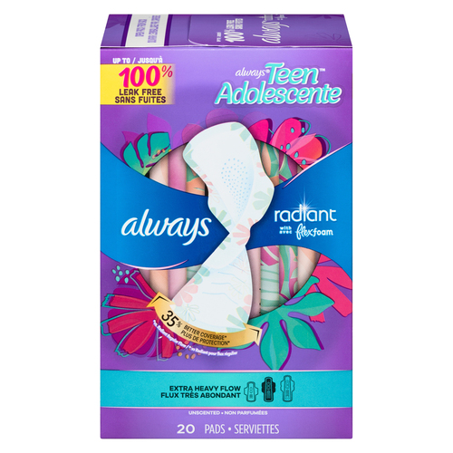 Buy Always Radiant Pads Extra Heavy Overnight Unscented 20 Count ...