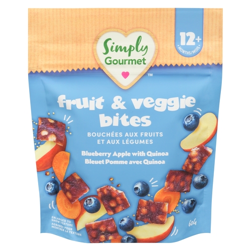 Buy Simply Gourmet Fruit & Veggie Bites Blueberry Apple with Quinoa 12 ...