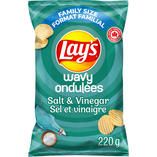Buy Lay's Potato Chips Wavy Salt & Vinegar Flavoured 220 g | Safeway Canada