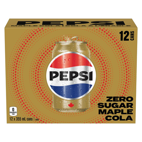 Buy Pepsi Zero Sugar Cola Pop Maple 12 x 355 ml (cans) | FreshCo