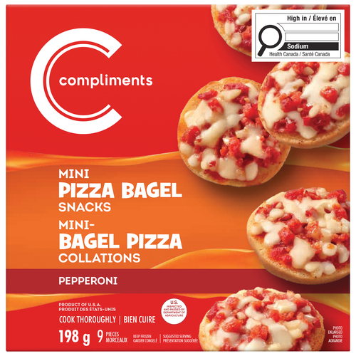 Buy Compliments Frozen Mini Pizza Bagel Snacks Pepperoni 198 g | Foodland
