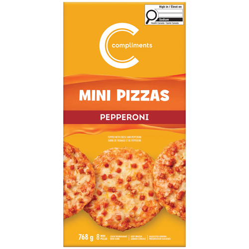 Buy Compliments Frozen Mini Pizza Pepperoni 768 g | FreshCo