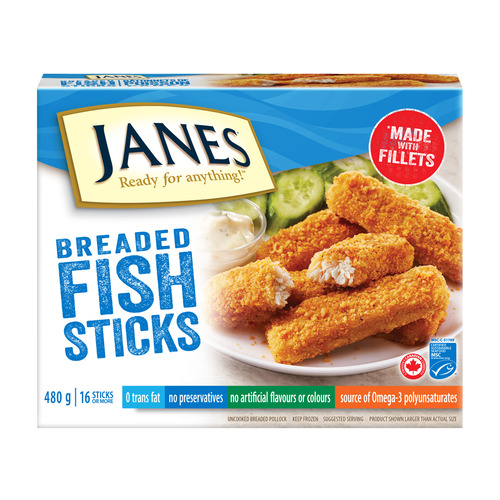 Buy Janes Frozen Breaded Fish Sticks Uncooked 480 g | Sobeys Inc.