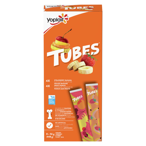 Buy Yoplait Yogurt Tube Strawberry-Banana & Fruit Punch 8 x 56 g ...