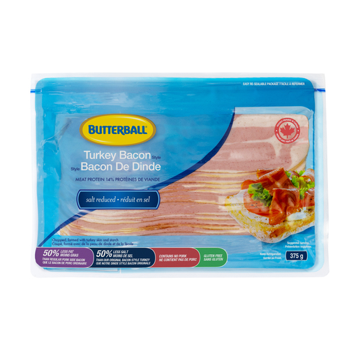 Buy Butterball Turkey Bacon Reduced Salt 375 g | Foodland