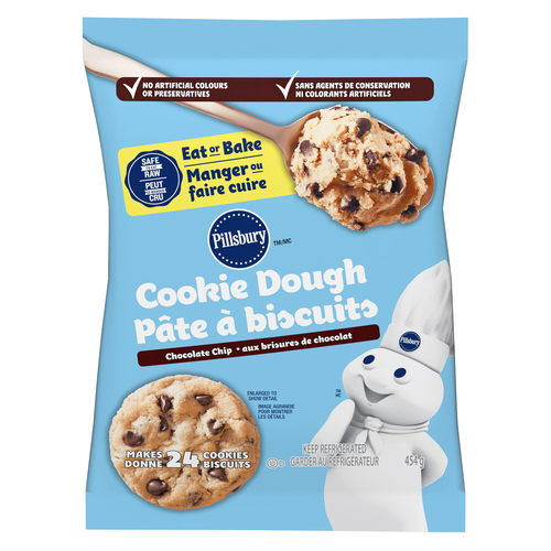 Buy Pillsbury Chocolate Chip Cookie Dough Ready to Bake 24 ct 454 g ...