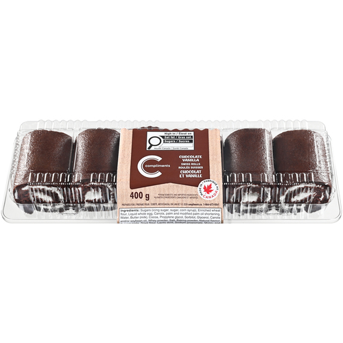 Buy Compliments Swiss Rolls Chocolate Vanilla 400 g (frozen) | Sobeys Inc.
