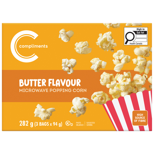 Buy Compliments Popping Corn Butter Flavour 3 x 94 g | Safeway Canada