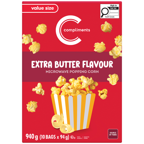 Buy Compliments Popping Corn Extra Butter Flavour 10 x 94 g | Safeway ...