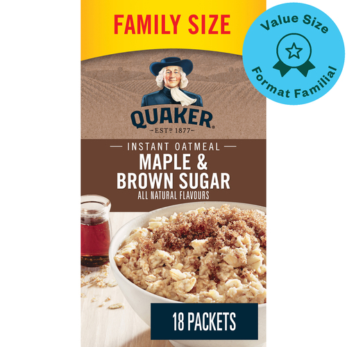 Buy Quaker Instant Oatmeal Maple & Brown Sugar 18 Pack 774 g | Sobeys Inc.