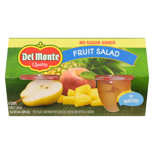 Buy Del Monte Fruit Cups Packed In Water No Sugar Added Fruit Salad 4 x ...