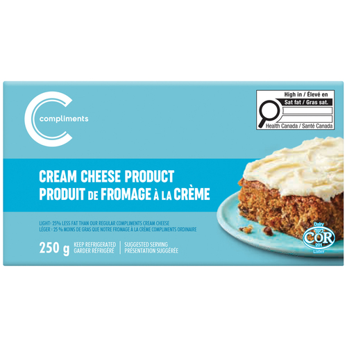 Buy Compliments Cream Cheese Light 250 g | Sobeys Inc.