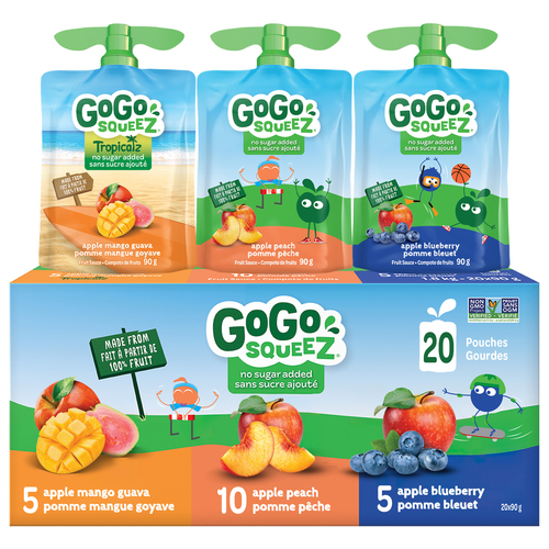 Buy GoGo Squeez Fruit Sauce Snack Pouches No Sugar Added Variety Pack ...