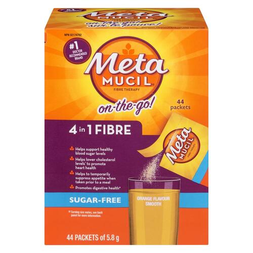 Buy Metamucil Sugar-Free Fibre Supplement Smooth Texture Orange 44 ...