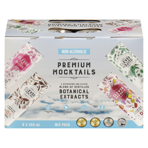 Buy Clever Premium Mocktails Mix Pack 8 x 355 ml (cans) | Sobeys Inc.
