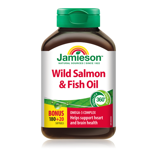 Buy Jamieson Omega-3 Complex Wild Salmon & Fish Oil Softgels 200 Count ...