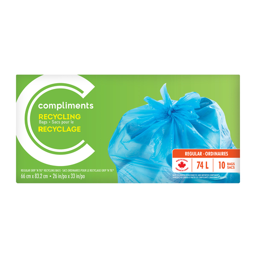 Buy Compliments Recycling Bags Regular 74 L 10 Bags | FreshCo