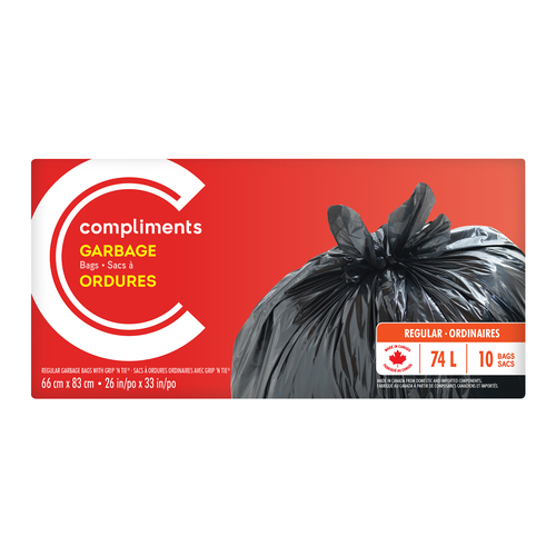 Buy Compliments Garbage Bags Black Regular 74 L Bags | Sobeys Inc.
