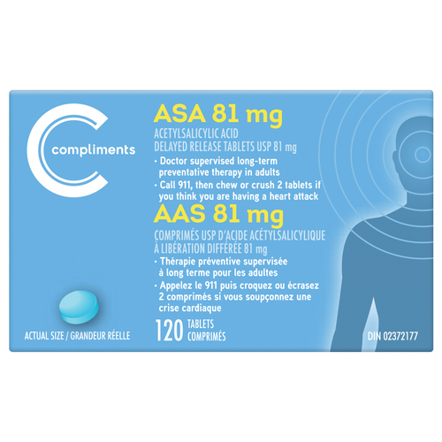 Buy Compliments ASA 81 mg Tablets 120 Count | Sobeys Inc.