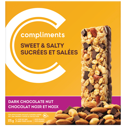 Buy Compliments Chewy Nut Bars Sweet & Salty Dark Chocolate 175 g ...