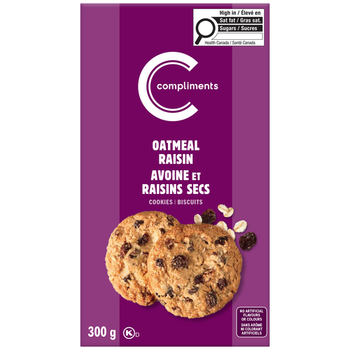 Buy Compliments Cookies Oatmeal Raisin 300 g | Sobeys Inc.