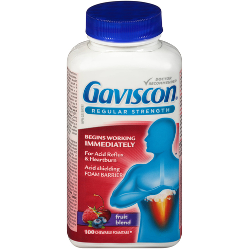 Buy Gaviscon Antacid Regular Strength Chewable Tablets Fruit Blend 100 ...