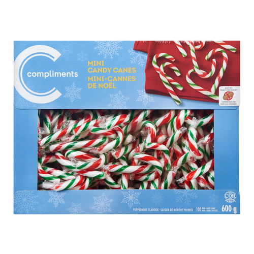 Buy Compliments Mini Candy Canes Peppermint 600 g | Sobeys Inc.