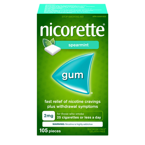 Buy Nicorette Gum Nicotine 2 mg Spearmint Flavour 105 Pieces | Safeway Canada
